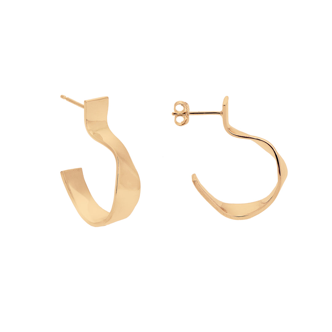 Loka Gold Vermeil Plate Curve Hoop Earrings | ANUKA Jewellery