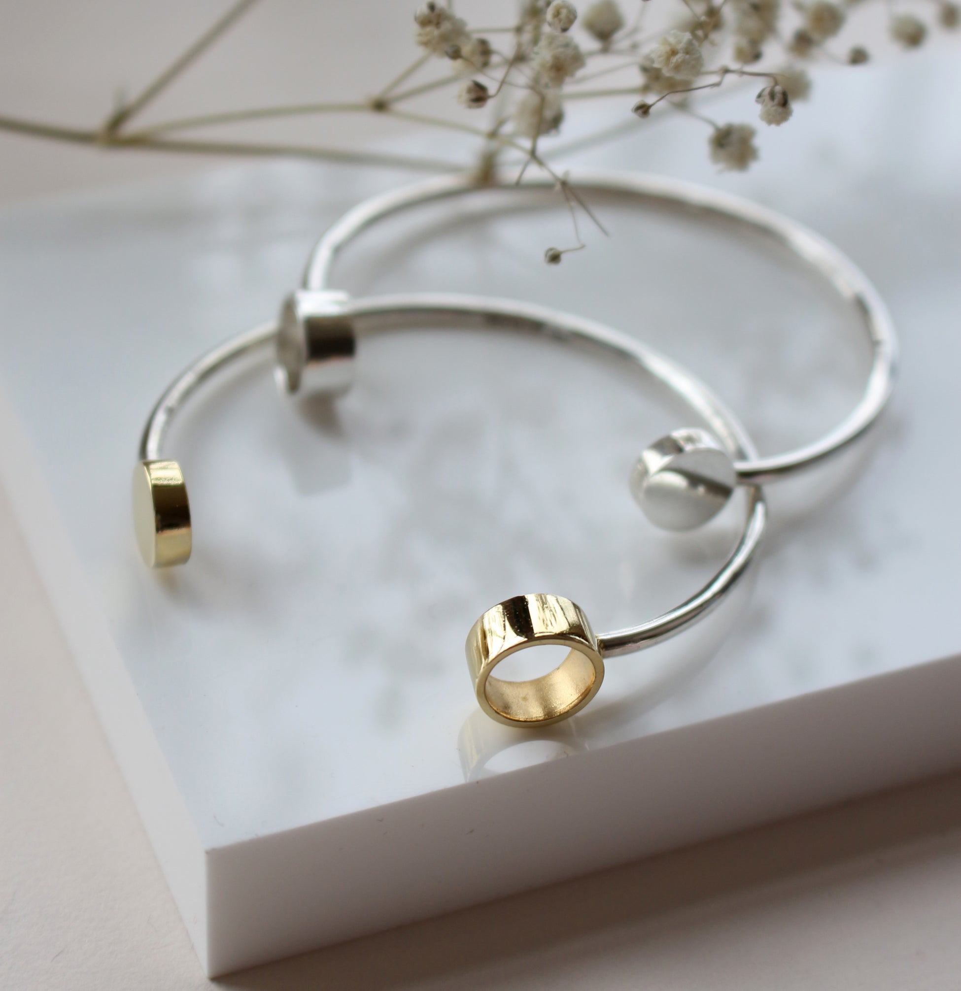 Amati Handmade Silver & Gold Bangle | ANUKA Jewellery