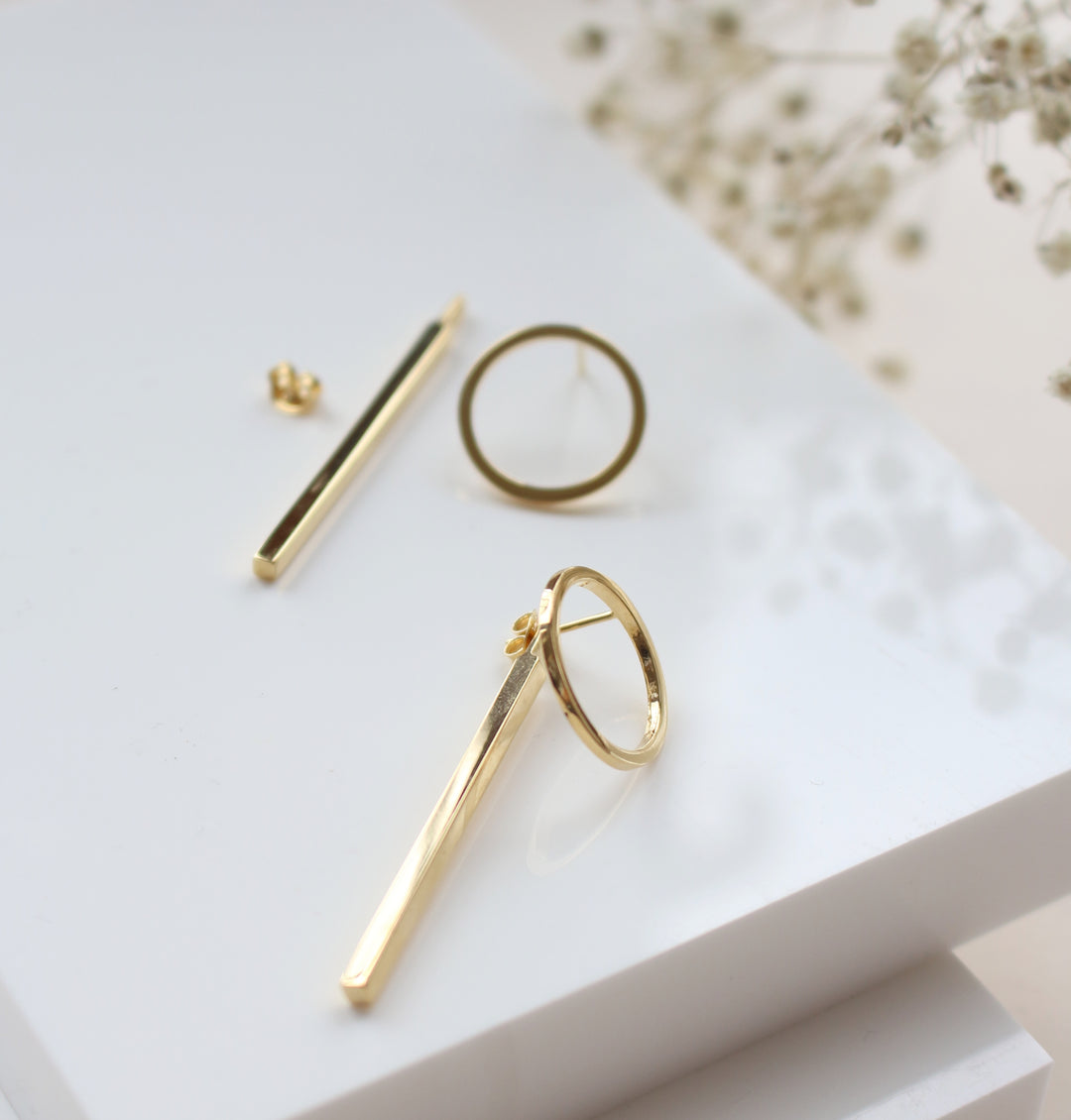 Amati Gold Stud & Bar Earrings | Ethical Jewellery | ANUKA Jewellery